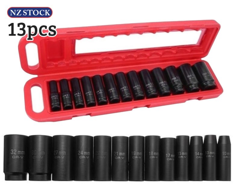 1/2" Deep Impact Socket Set 10-32mm New - Yolo Goods