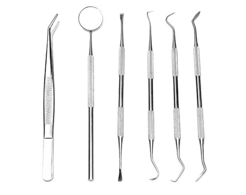 6PCS Dental Hygiene Tools Teeth Cleaning Kits Mirror Tweezer - Yolo Goods