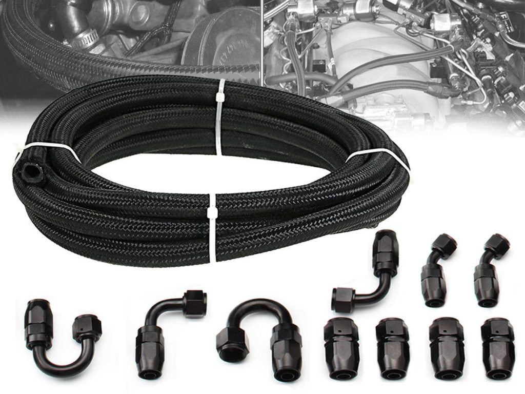 6AN Braided Fuel Hose kit with 10 Pcs Fitting Adapters - Yolo Goods
